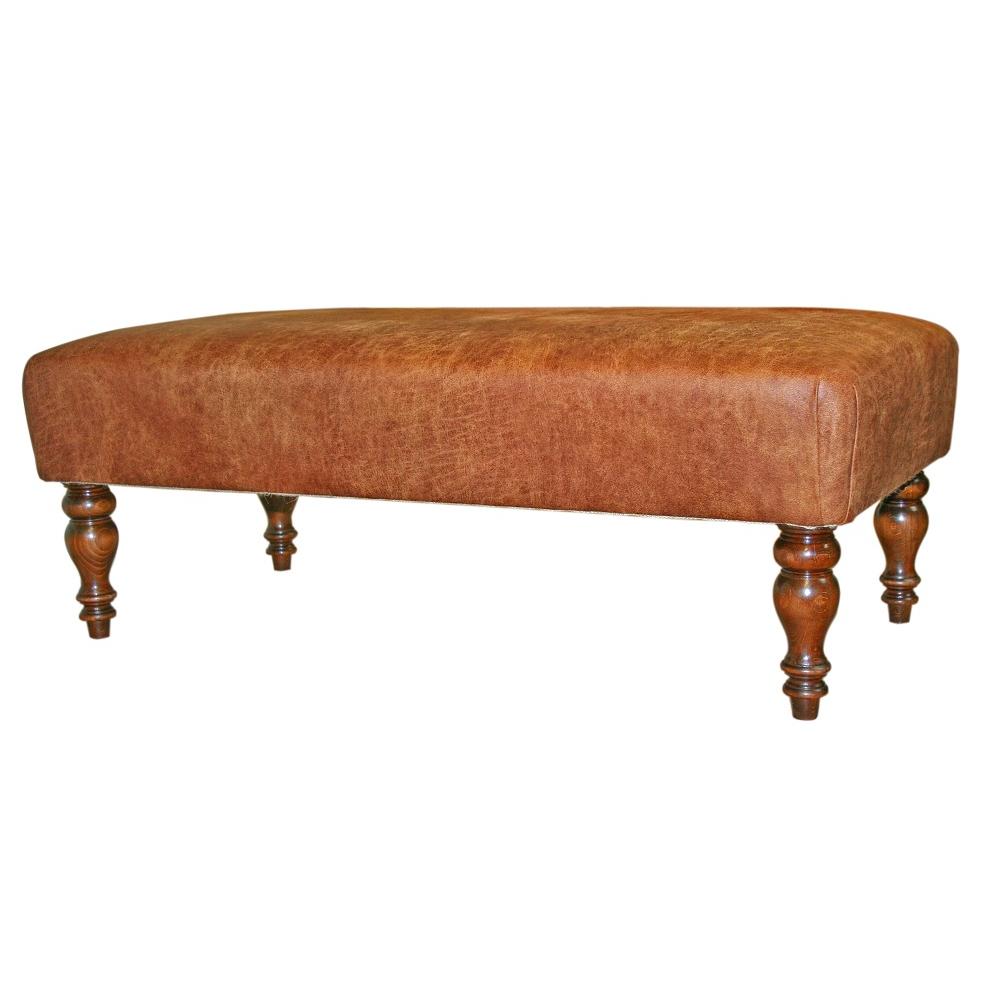 Bespoke Handmade Footstools: Leather bench footstool