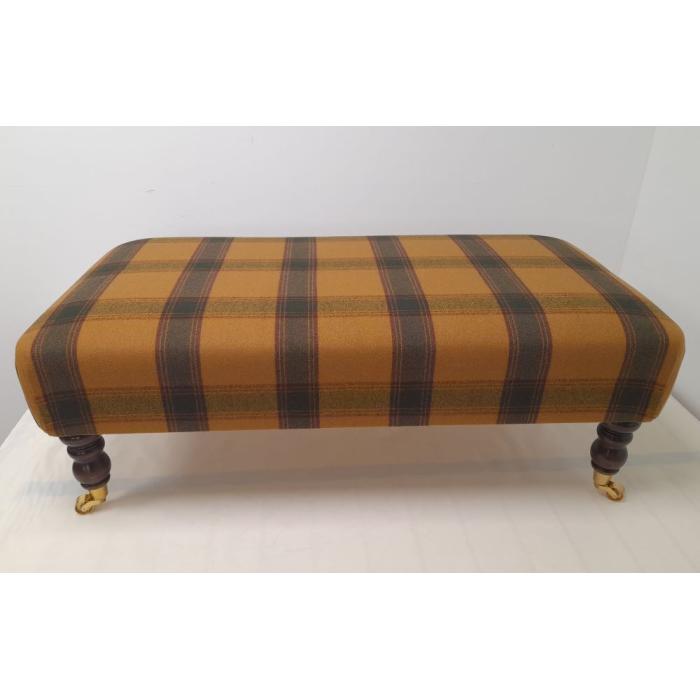 Bench Footstools : 20" x 40" Bench Footstool Isle Mill Callanish Check